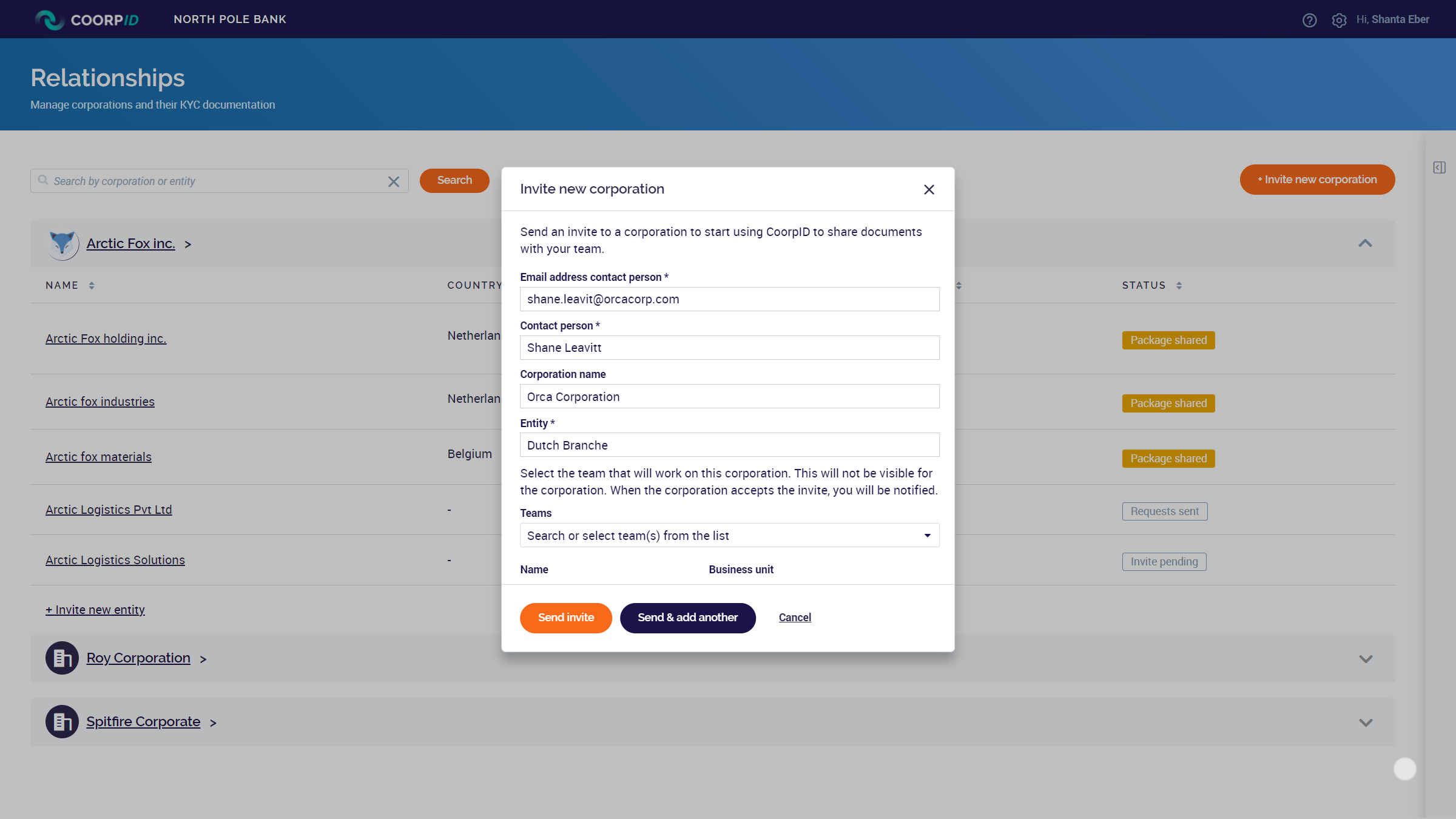 Inviting a client to use CoorpID - CoorpID